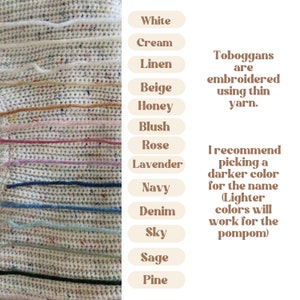 Personalized Toboggan, Hand Embroidered Beanie, Custom Name Toboggan ...