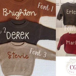 Custom Name Sweater Hand Embroidered Baby Sweater - Etsy