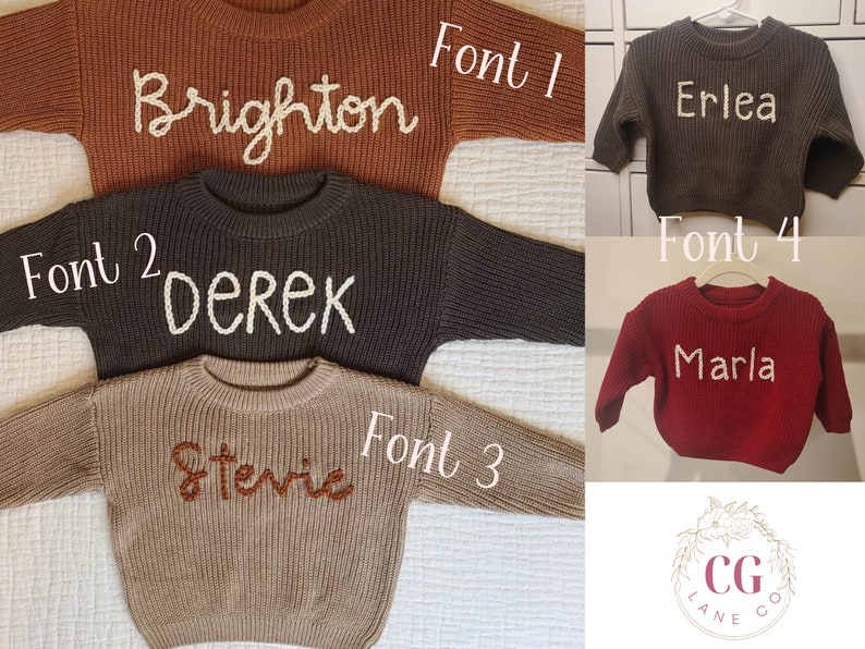 Custom Name Sweater Hand Embroidered Baby Sweater - Etsy