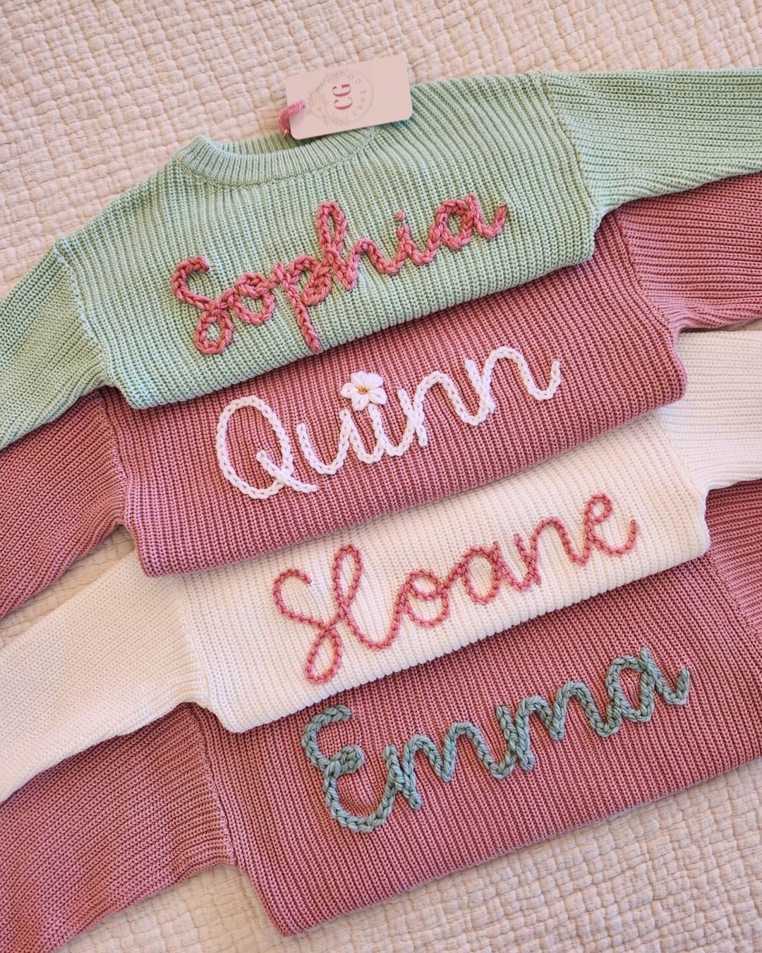 Custom Name Sweater Hand Embroidered Baby Sweater - Etsy