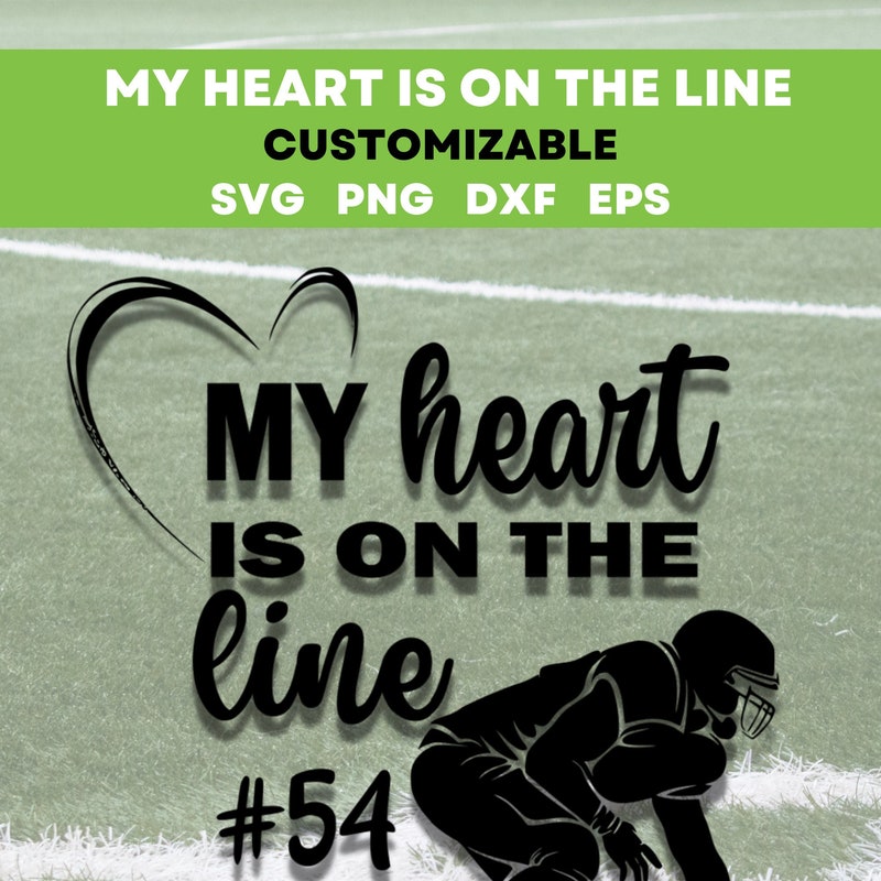 Football Heart Svg - Etsy