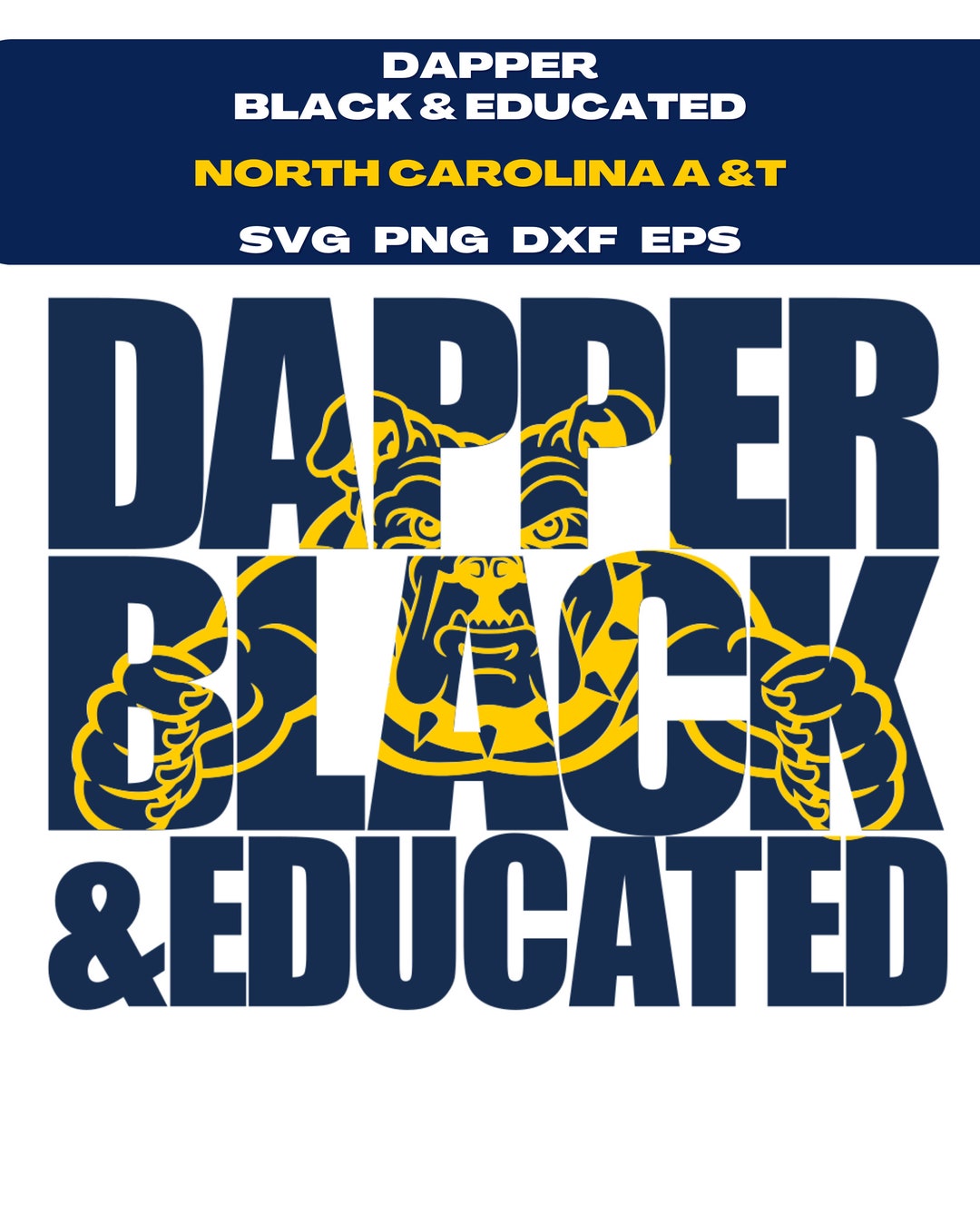 Dapper Black and Educated North Carolina A&T Svg/ncat Aggies Svg/black ...