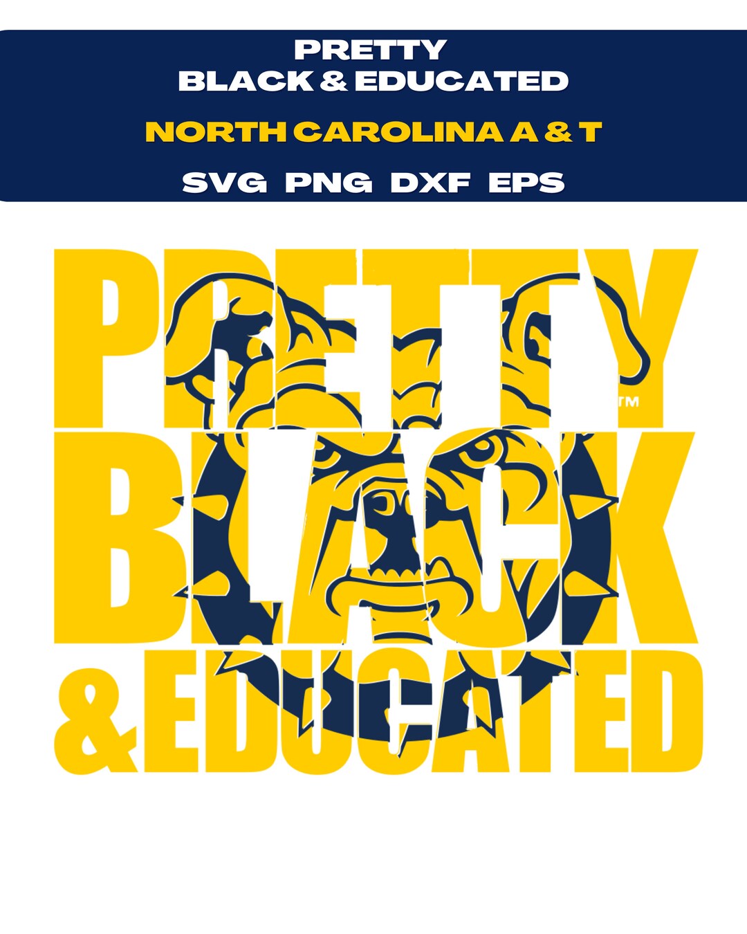 Pretty Black and Educated North Carolina A&T Svg/ncat Aggies Svg/black ...
