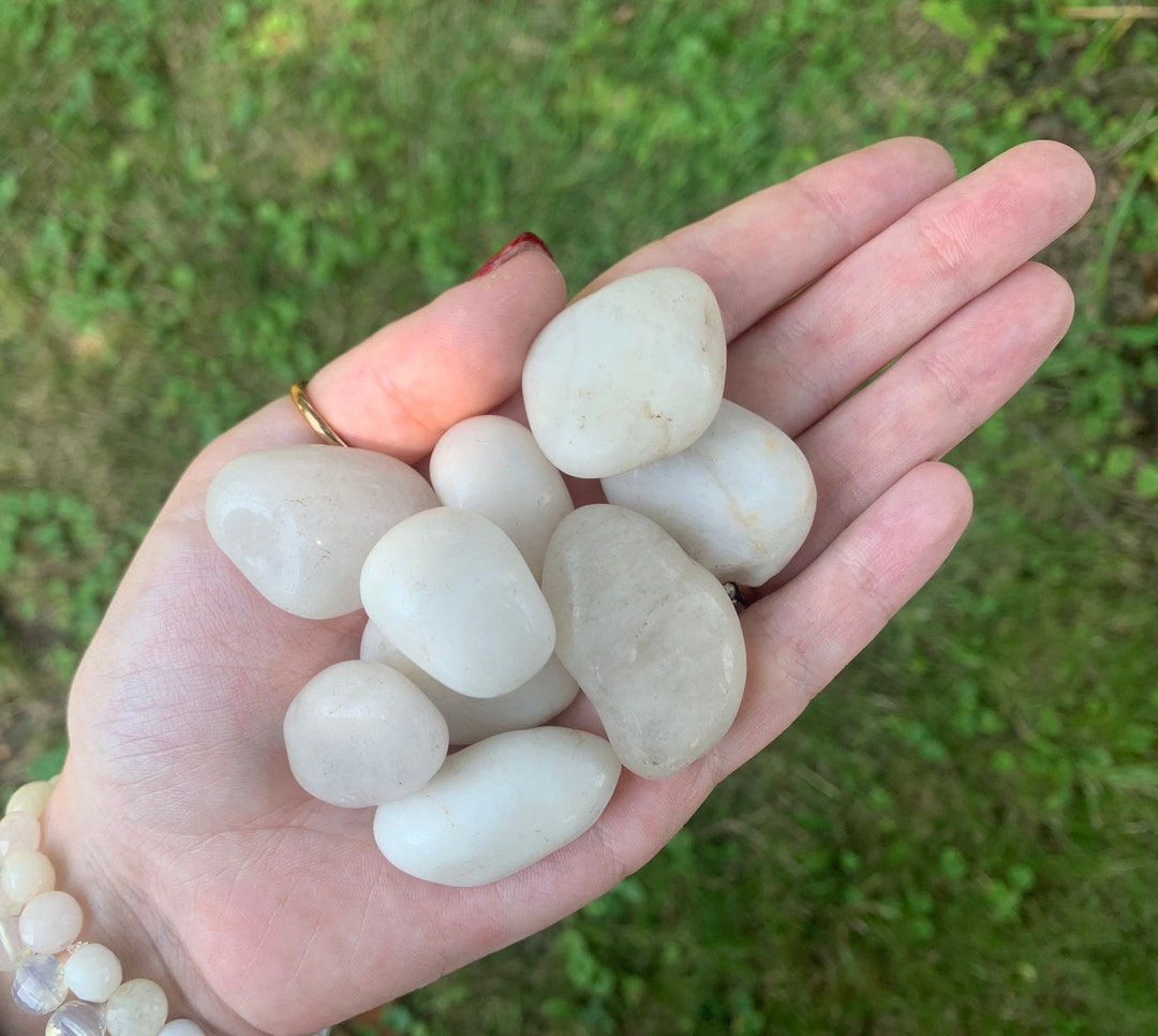 Snow Quartz Tumbled Stones - Etsy