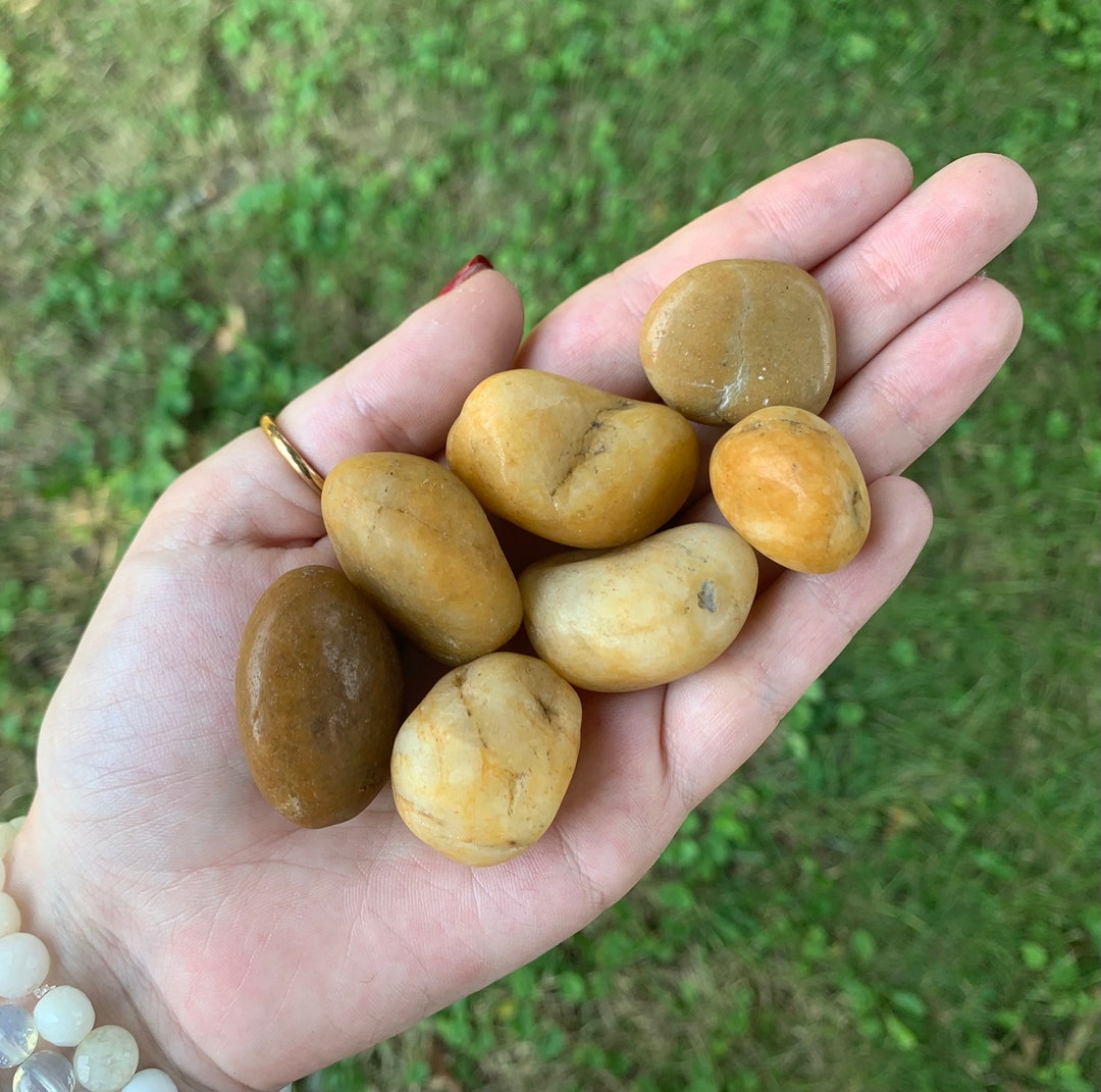 Yellow Jade Tumbled Stones - Etsy