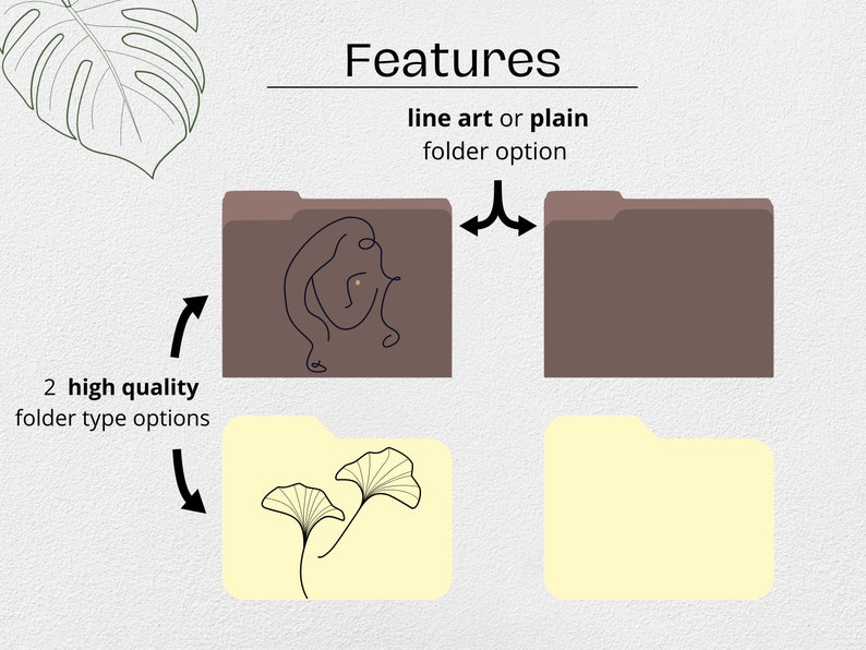 160 Desktop Folder Icon for Mac & Windows Folder Line Art Neutral ...