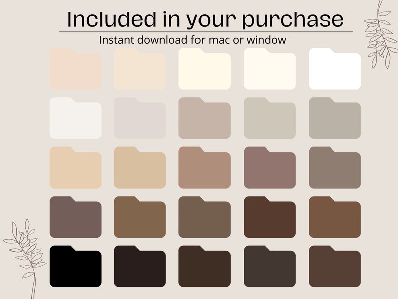 Neutral Folder Icon MacBook Boho Windows Folder Aesthetic Desktop ...