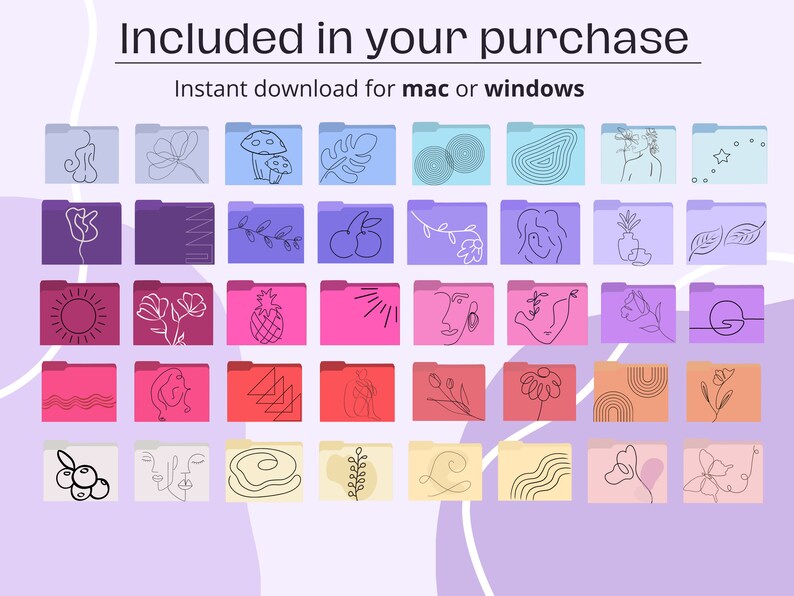 Gradient Desktop Organizer and Folder Icons 2022 2023 - Etsy