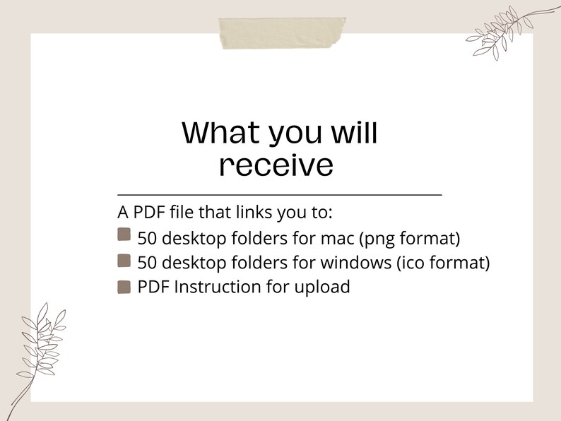 Neutral Folder Icon MacBook Boho Windows Folder Aesthetic Desktop ...