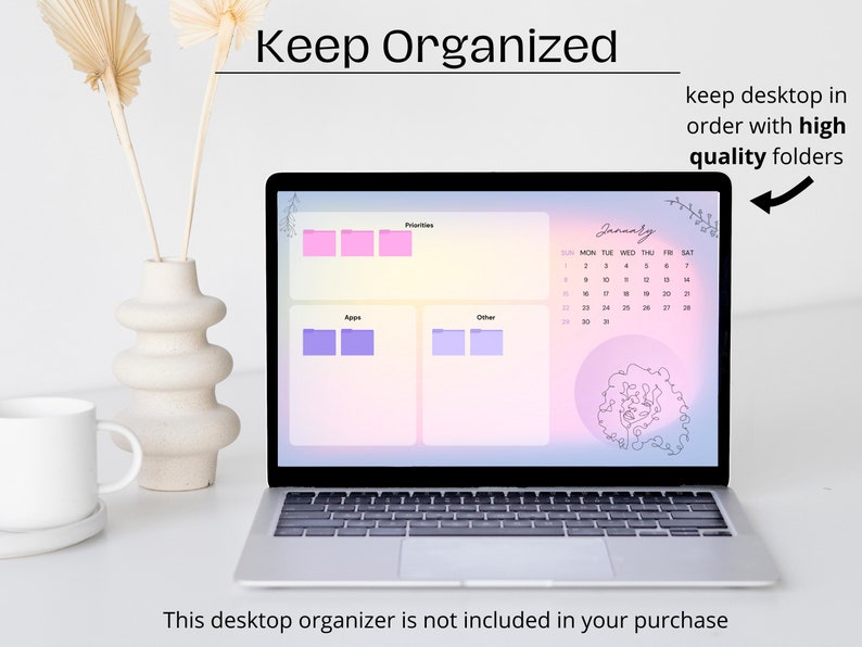 Pink Purple Desktop Folder Icon for Macos & Windows Wallpaper Line Art ...
