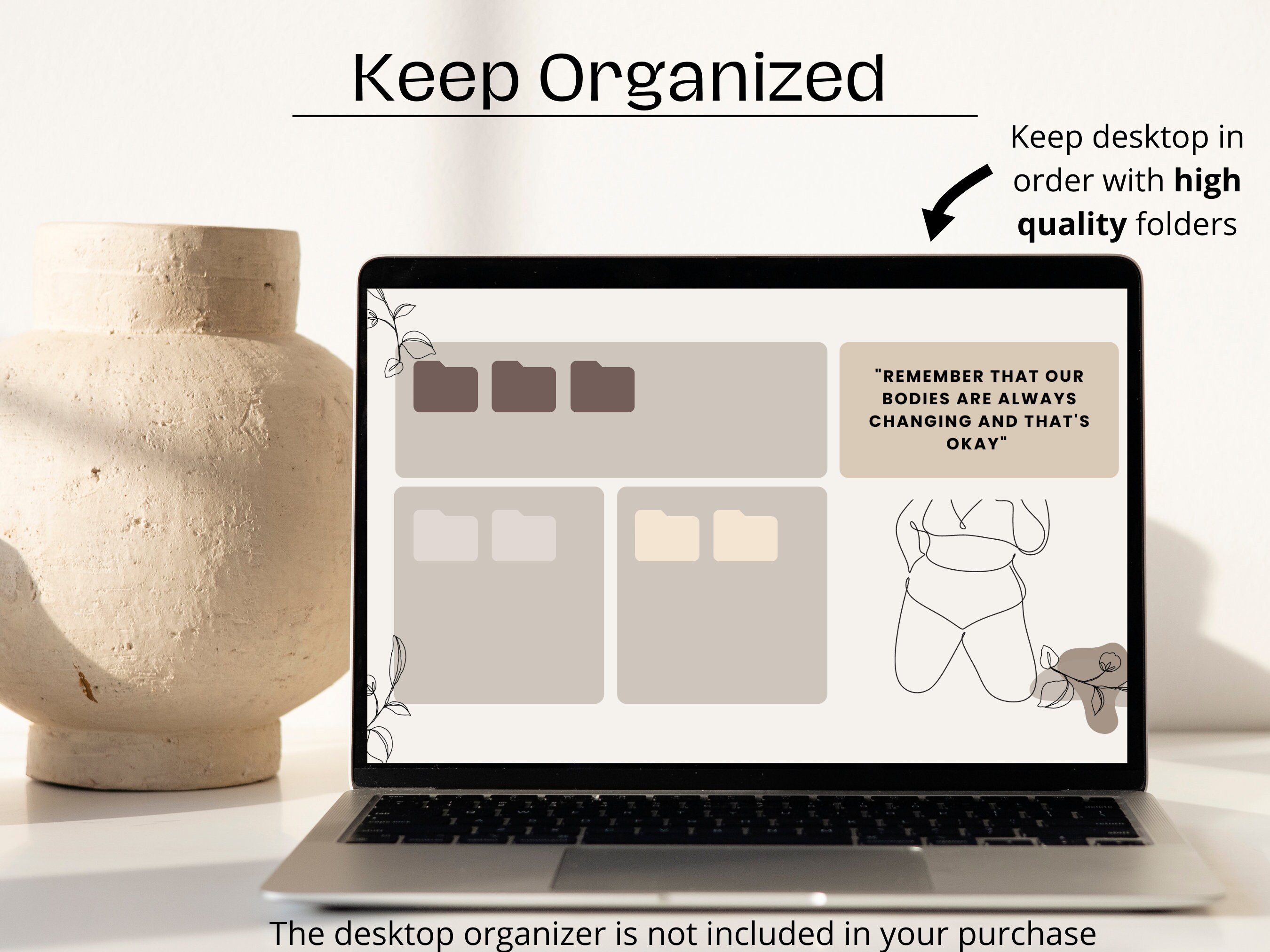 Neutral Folder Icon MacBook Boho Windows Folder Aesthetic Desktop ...