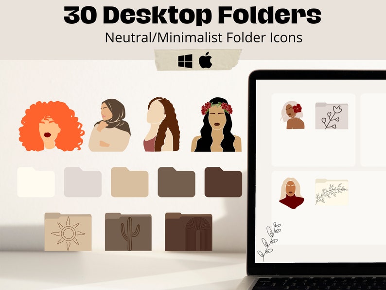 Desktop Icon Free Desktop Wallpaper Neutral Line Art Modern Computer ...