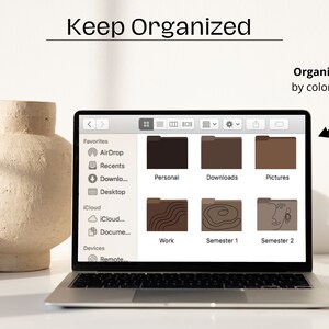 Desktop Folder Icon for Mac & Windows Icon| Line Art Neutral Folder ...