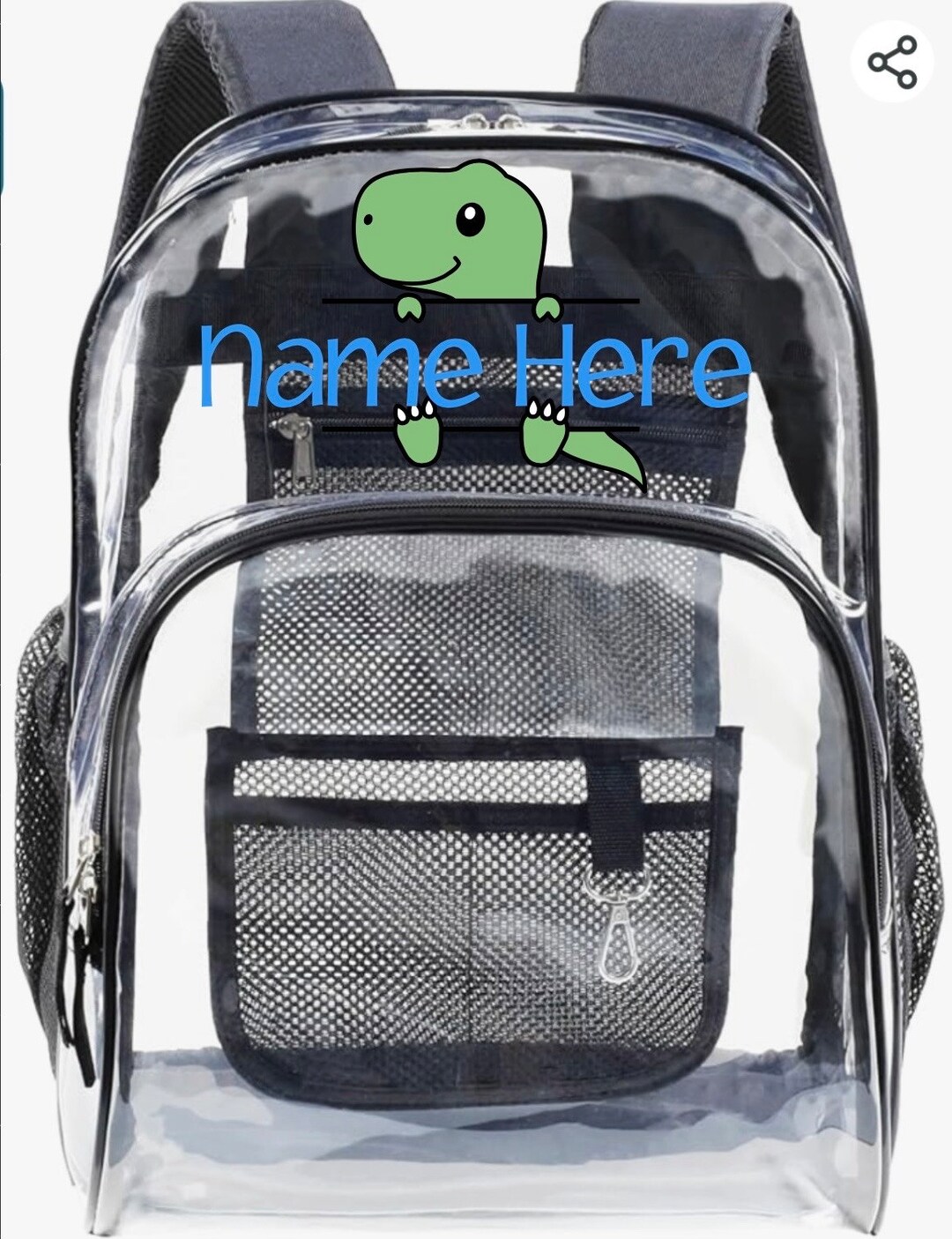 Clear Plastic Personalized Dinosaur Backpack - Etsy