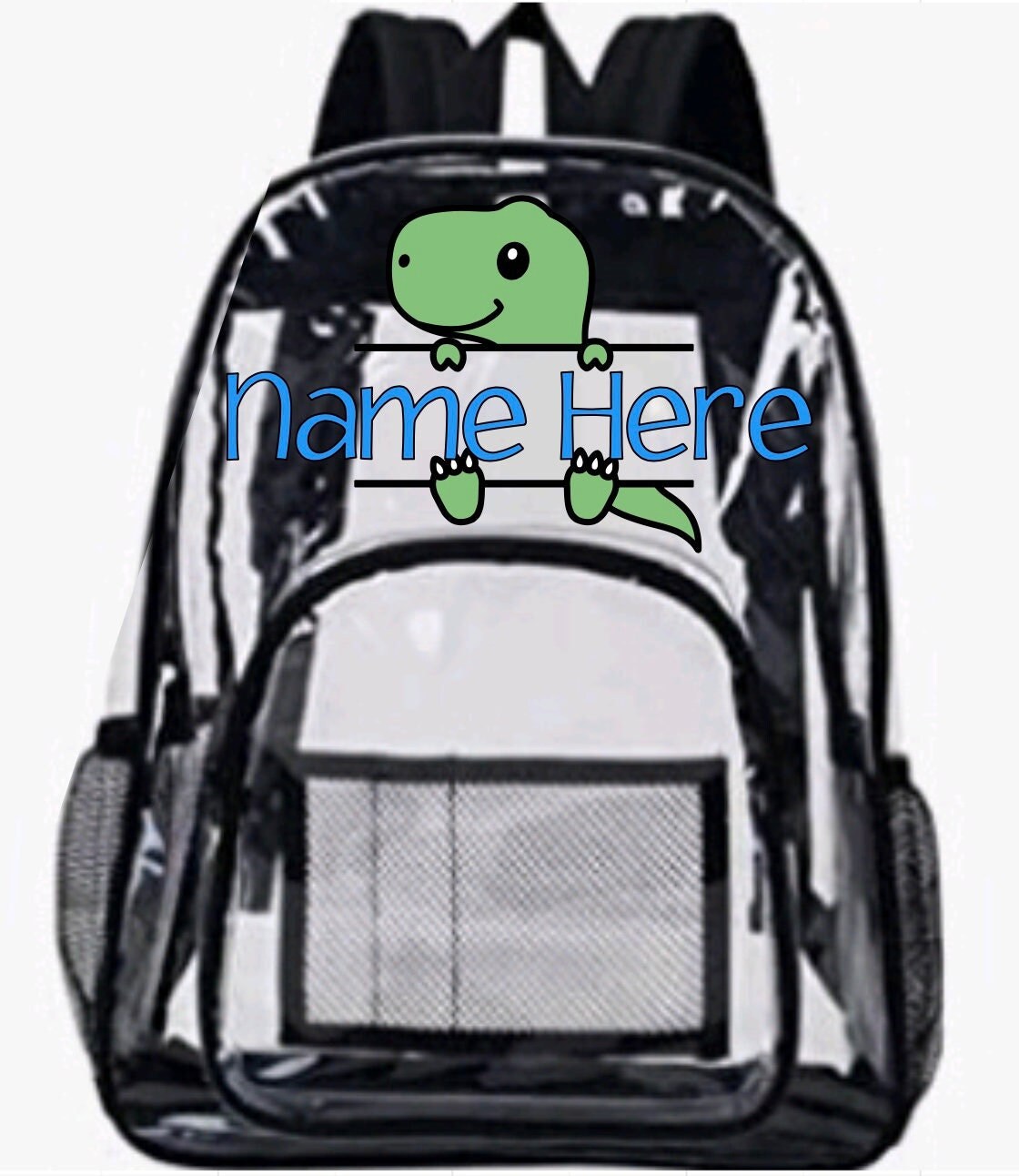 Clear Plastic Personalized Dinosaur Backpack - Etsy