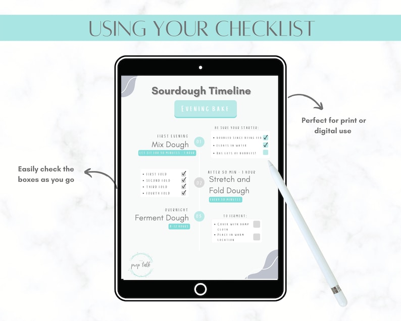 Sourdough Baking Checklist With Timeline (digital Download) - Etsy