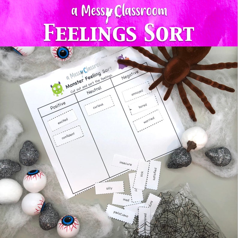 Monster Feelings and Emotions Halloween Thematic Unit Lesson Plan - Etsy