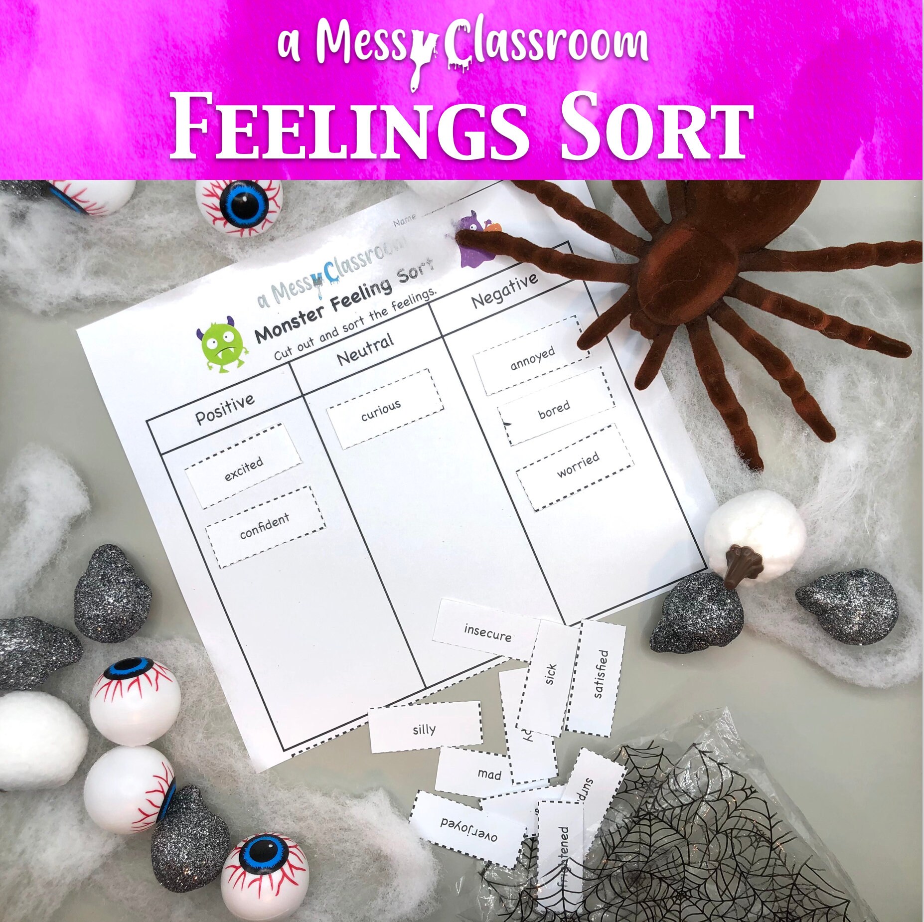 Monster Feelings and Emotions Halloween Thematic Unit Lesson Plan - Etsy
