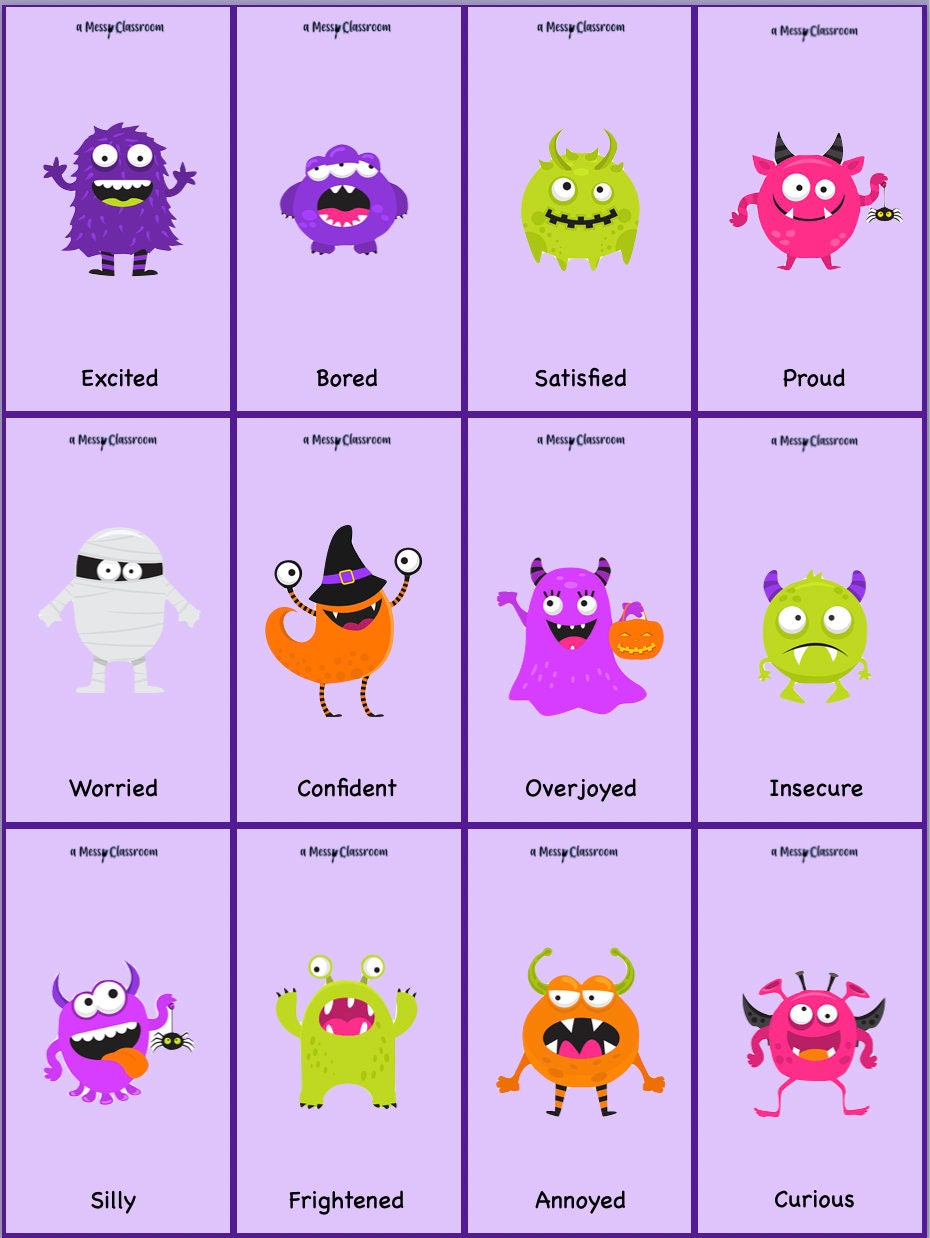 Monster Feelings and Emotions Halloween Thematic Unit Lesson - Etsy