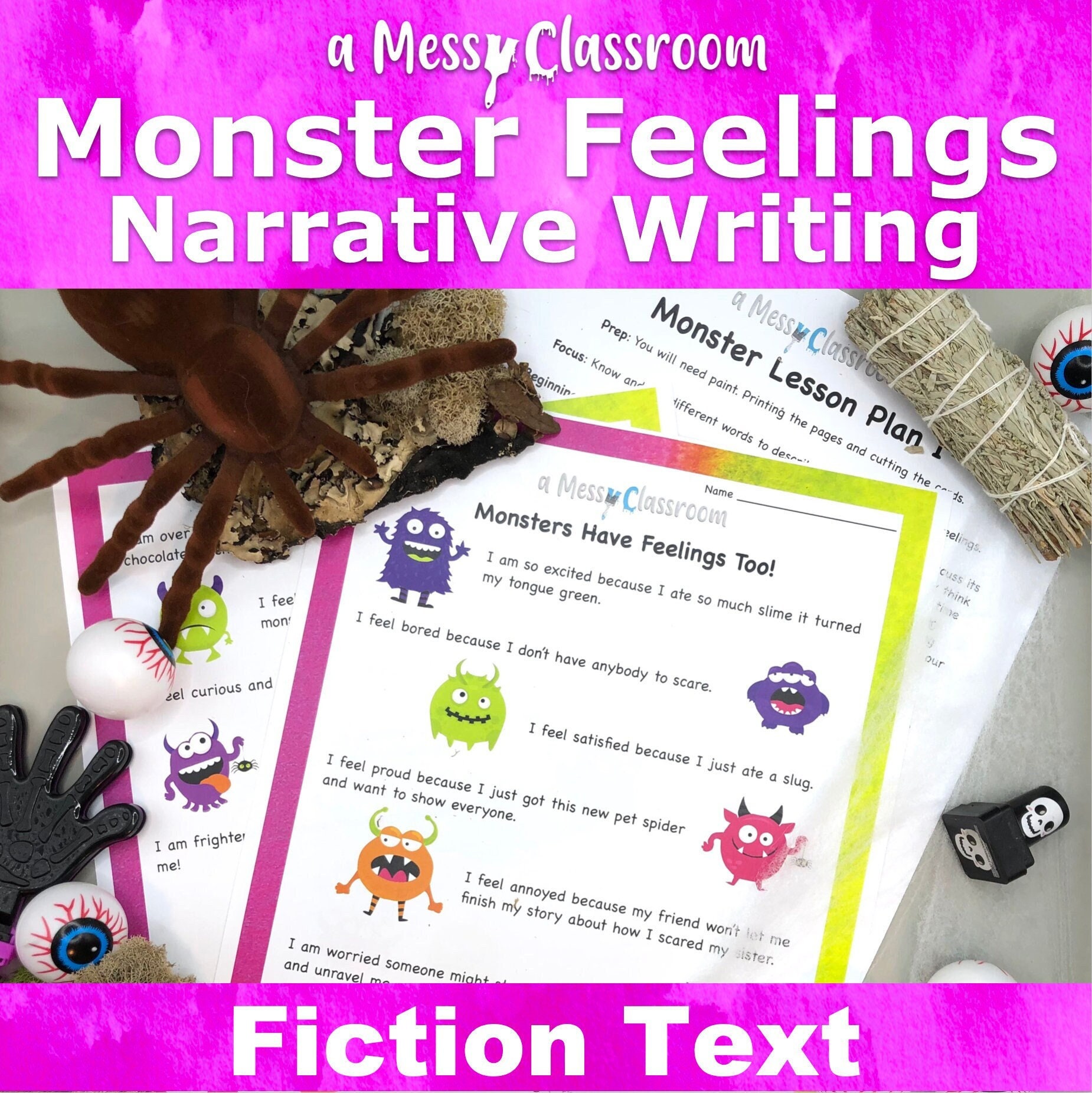 Monster Feelings and Emotions Halloween Thematic Unit Lesson Plan - Etsy