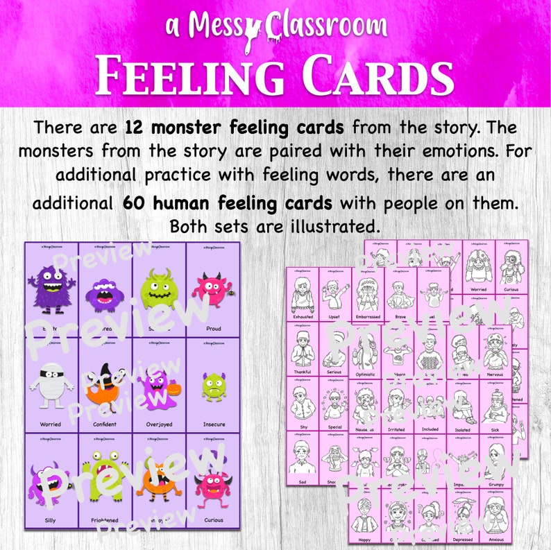 Monster Feelings and Emotions Halloween Thematic Unit Lesson Plan - Etsy