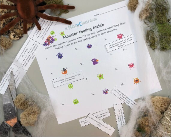Monster Feelings and Emotions Halloween Thematic Unit Lesson - Etsy
