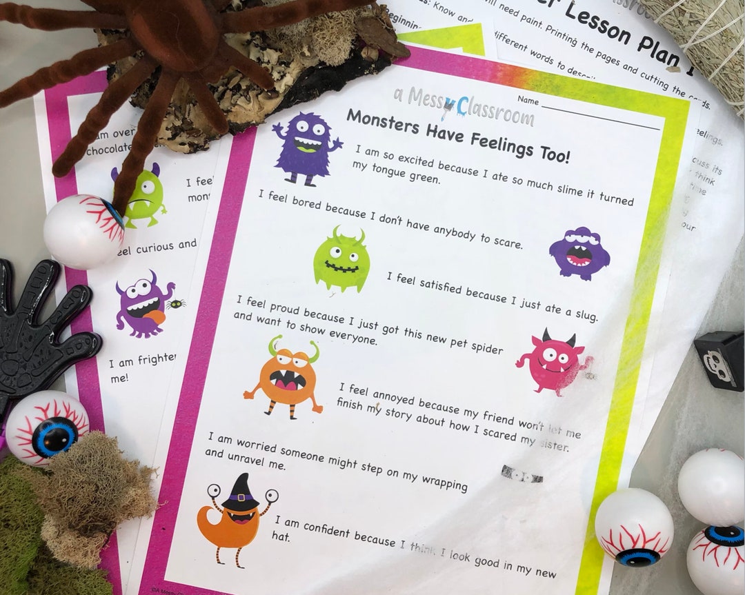 Monster Feelings and Emotions Halloween Thematic Unit Lesson - Etsy