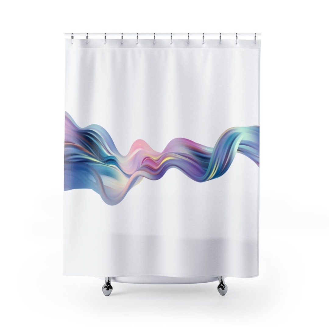 Paint Wave Shower Curtain | Swirl Shower Curtain | Bathroom Decor ...