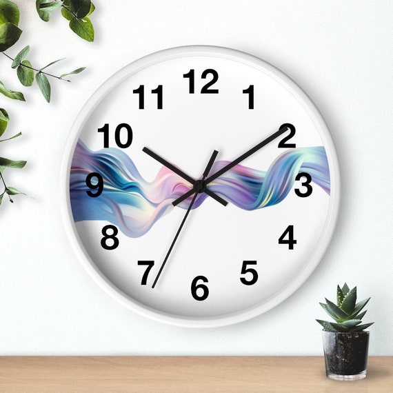 Paint Wave Wall Clock Swirl Wall Clock Office Decor Home - Etsy