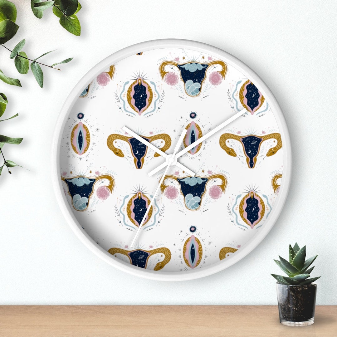 Celestial Female Wall Clock Uterus Wall Clock Vagina Wall Clock Home ...