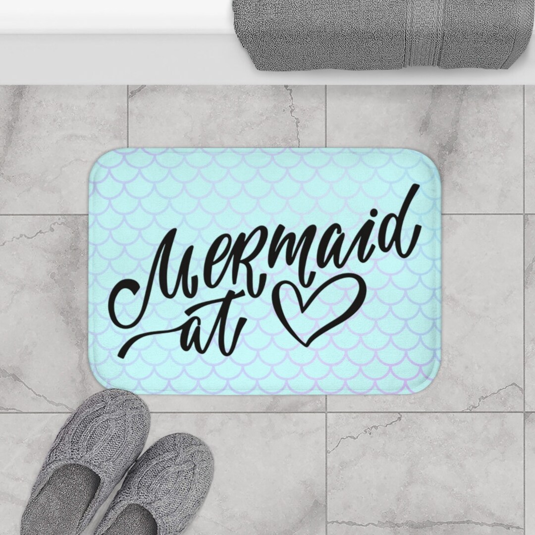 Mermaid at Heart Bath Mat Mermaid Tail Mermaid Decor Bathroom Makeover ...