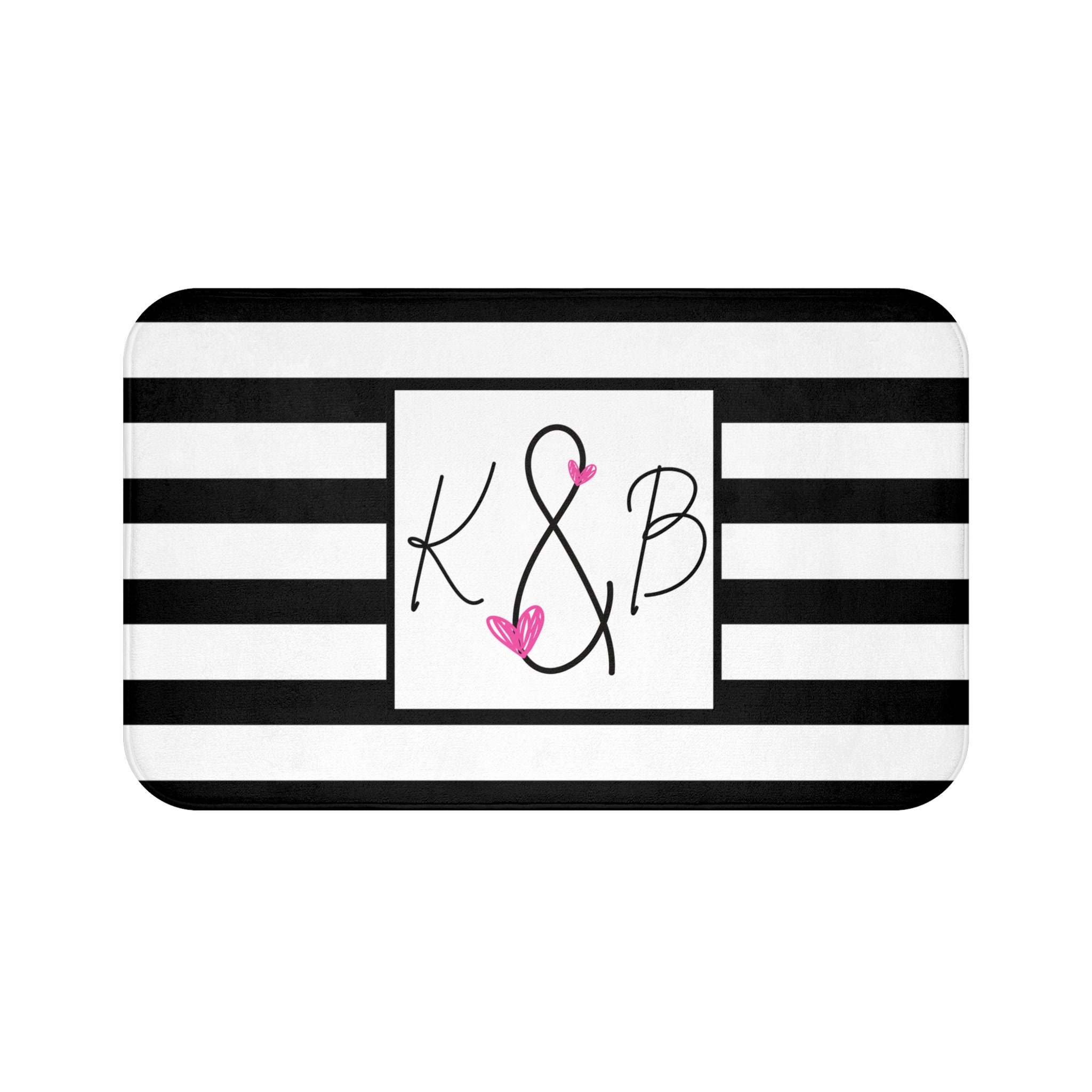 Black And White Stripe Monogram Shower Curtain His And Hers