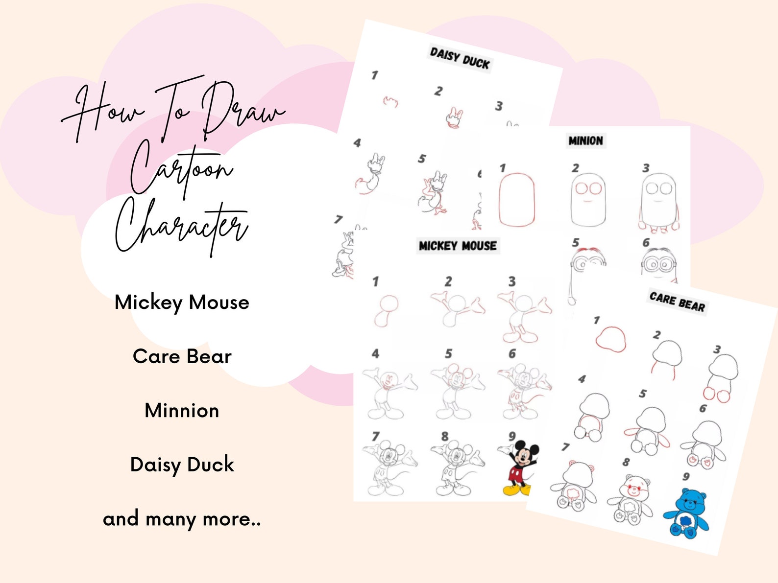 Printable Learning to Draw Step-by-step| How to Draw Cute Cartoon ...