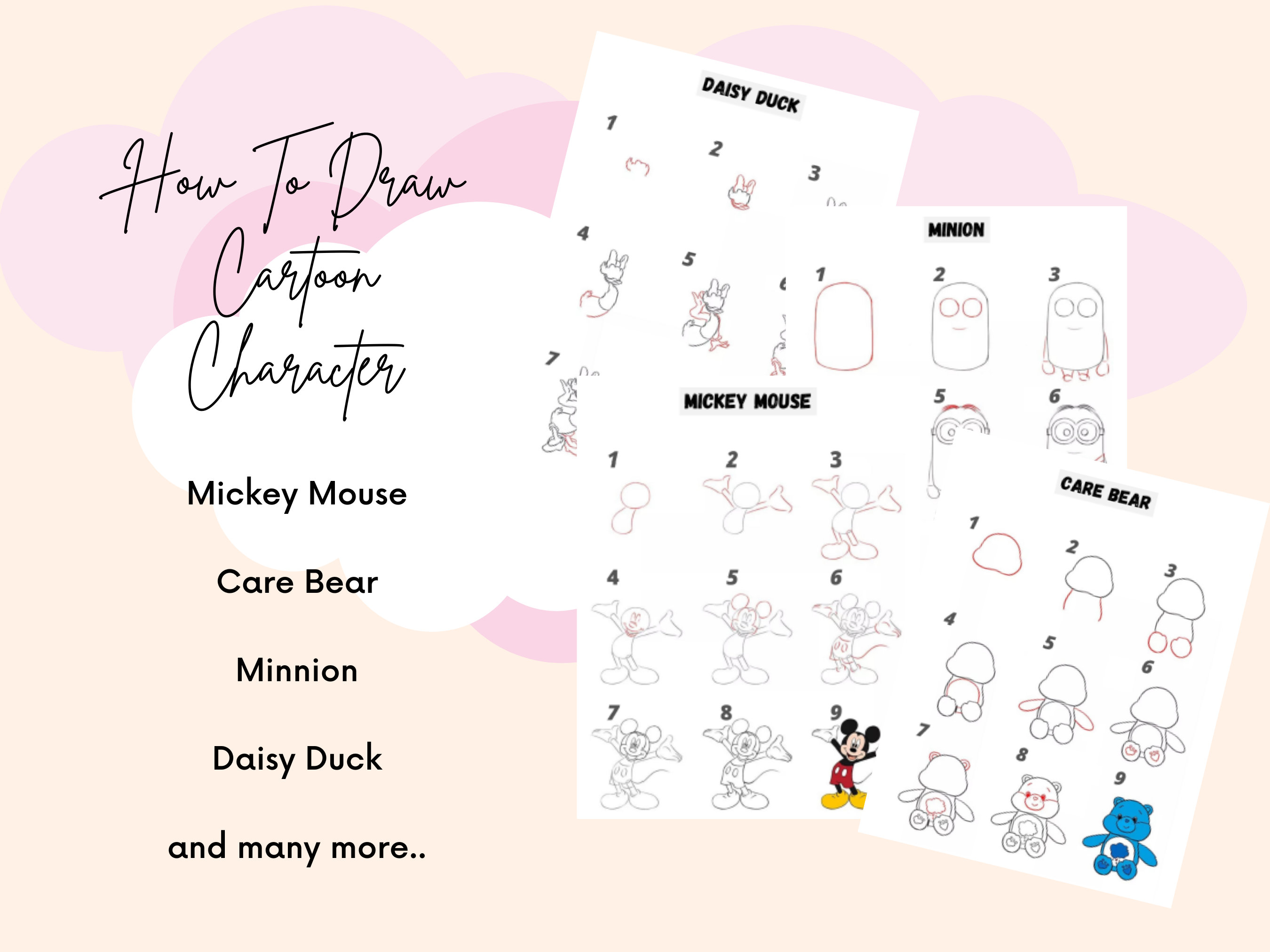 Printable Learning to Draw Step-by-step How to Draw Cute Cartoon ...