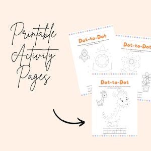 Connect Dot to Dot and Coloring Activity Pages for Preschooler - Etsy