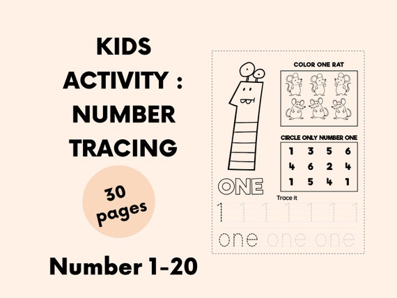 Number 1-20 Printable Tracing Workbook for Preschool Learning - Etsy
