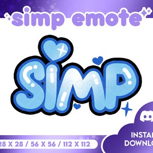Blue Simp Emote for Twitch and Discord | Streamer Emote | Vtuber Assets ...