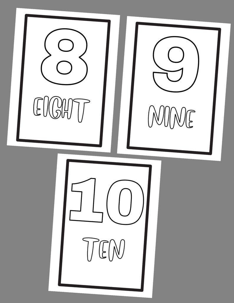 Printable Number Colouring Sheets - Etsy
