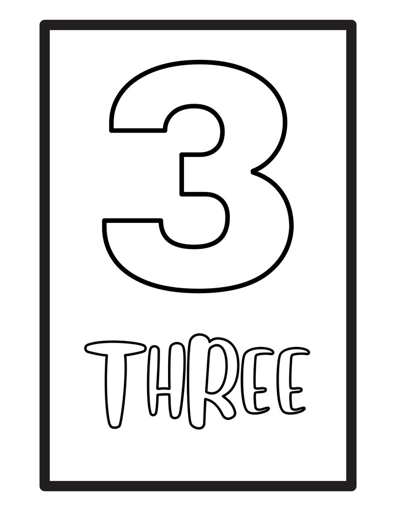 Printable Number Colouring Sheets - Etsy