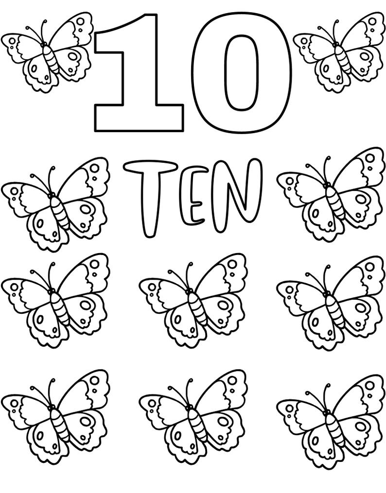 Printable Number Colouring Sheets With Animals - Etsy