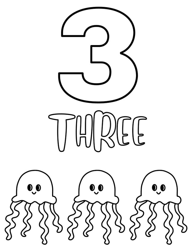 Printable Number Colouring Sheets With Animals - Etsy