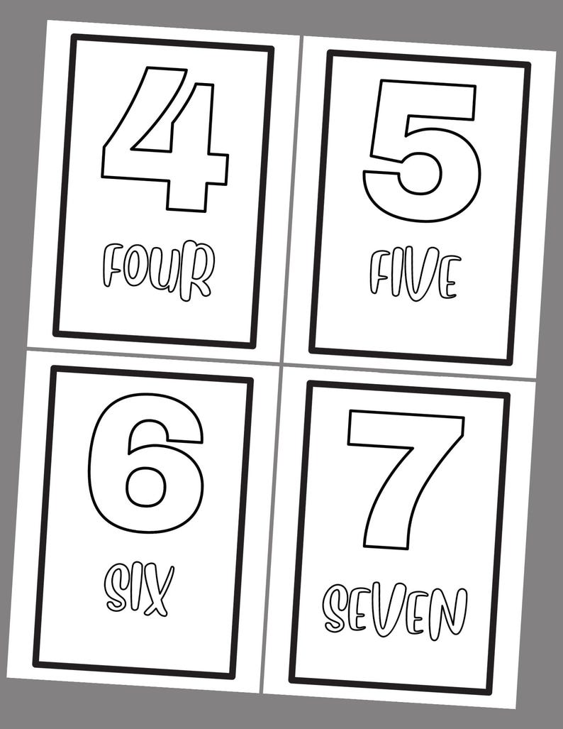 Printable Number Colouring Sheets - Etsy
