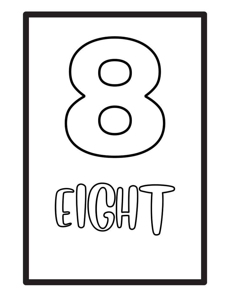 Printable Number Colouring Sheets - Etsy
