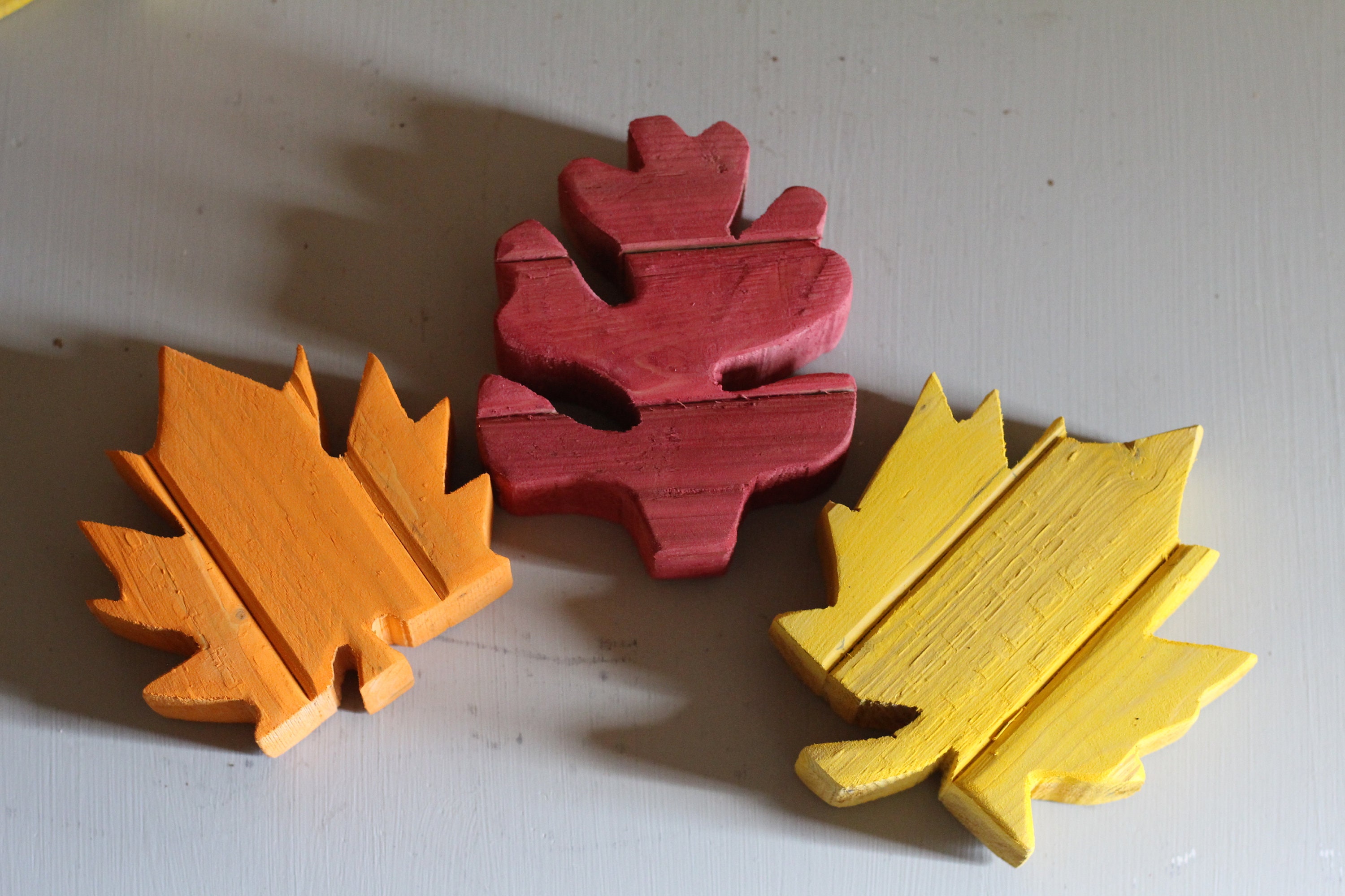 Wooden Fall Leaves Wood Fall Leaf Set of Three Fall Leaves - Etsy