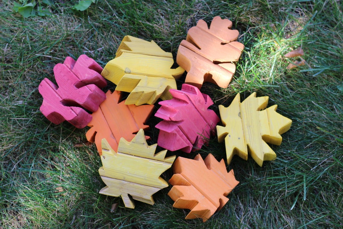 Wooden Fall Leaves Wood Fall Leaf Set of Three Fall Leaves - Etsy