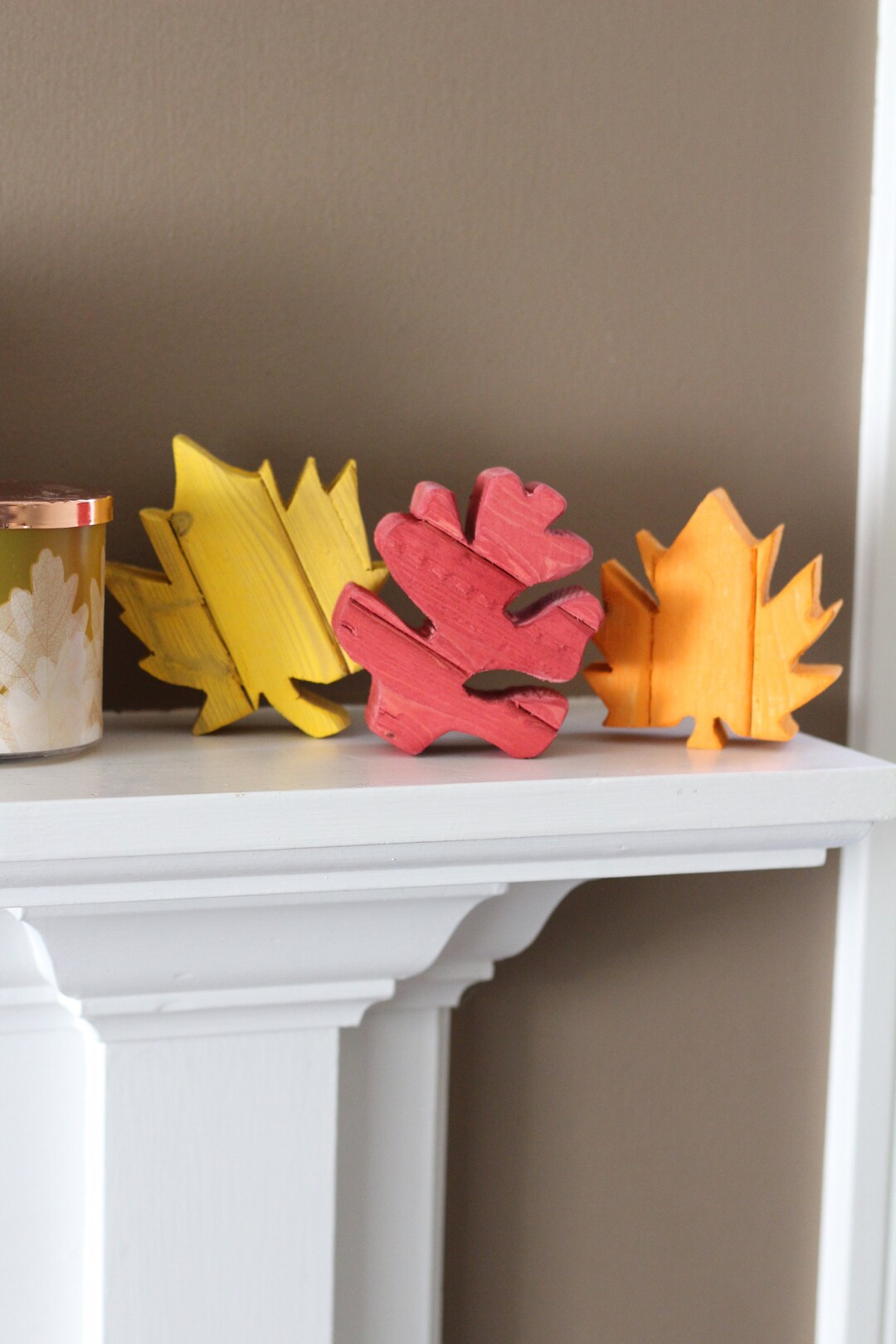 Wooden Fall Leaves, Wood Fall Leaf, Set of Three Fall Leaves, Hand Cut ...