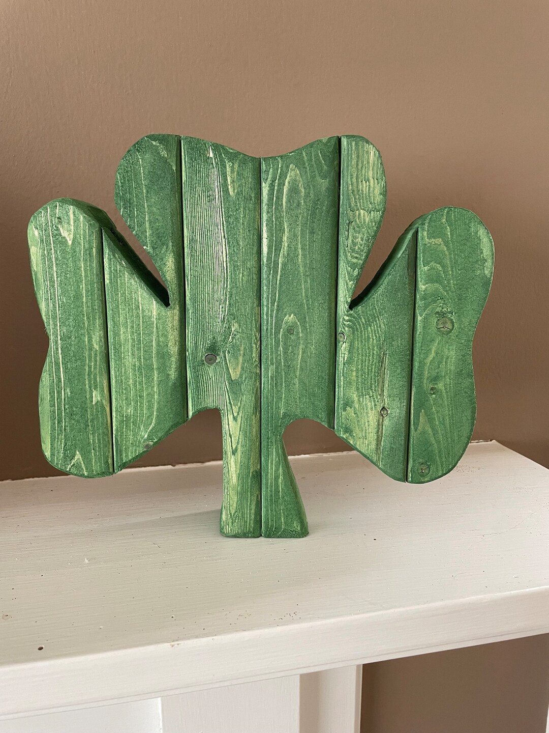 Large Wood Shamrock, Chunky Wooden Shamrock, Tiered Tray Shamrock, St ...