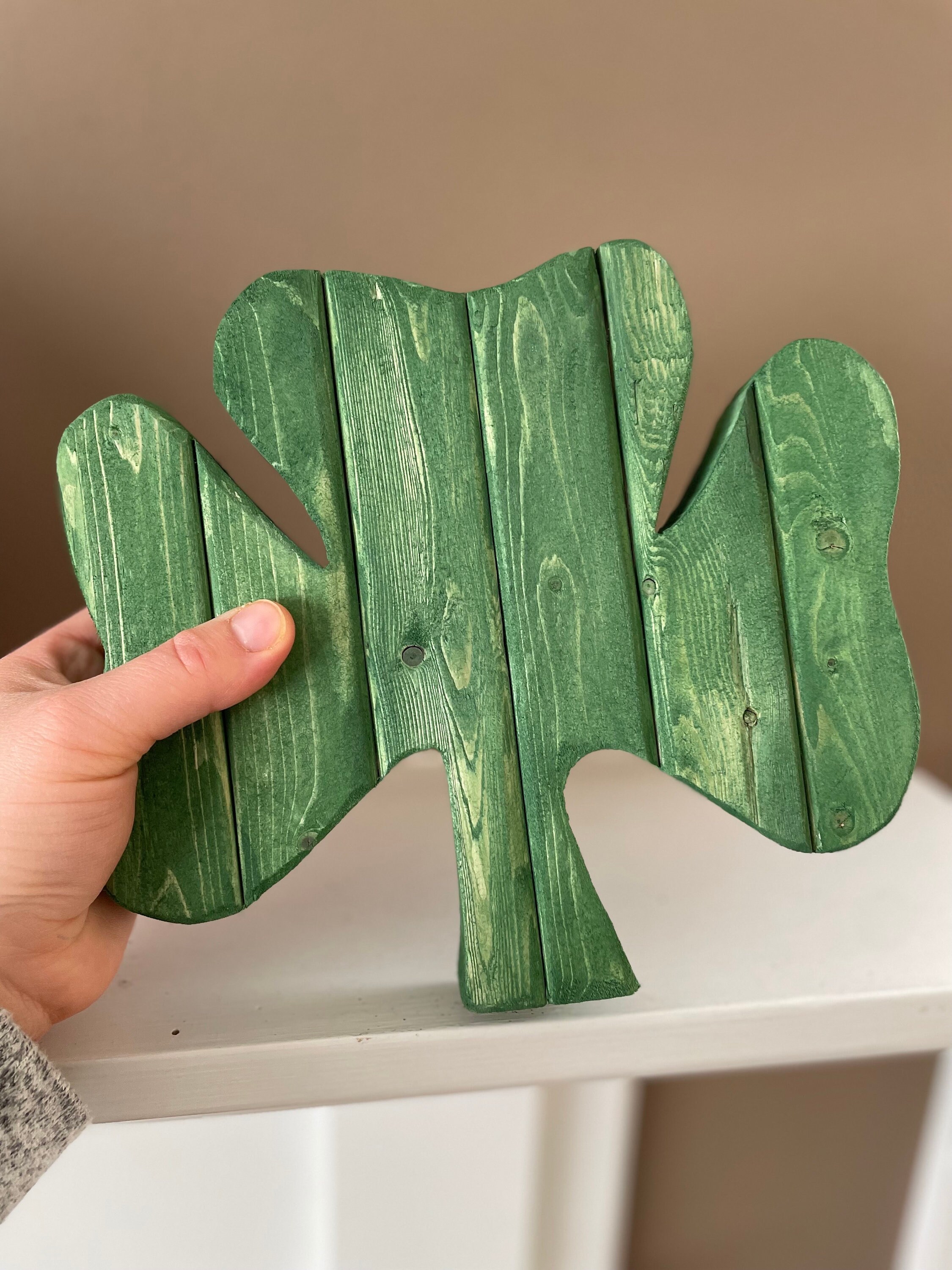 Large Wood Shamrock, Chunky Wooden Shamrock, Tiered Tray Shamrock, St. Patrick’s Day Shelf ...