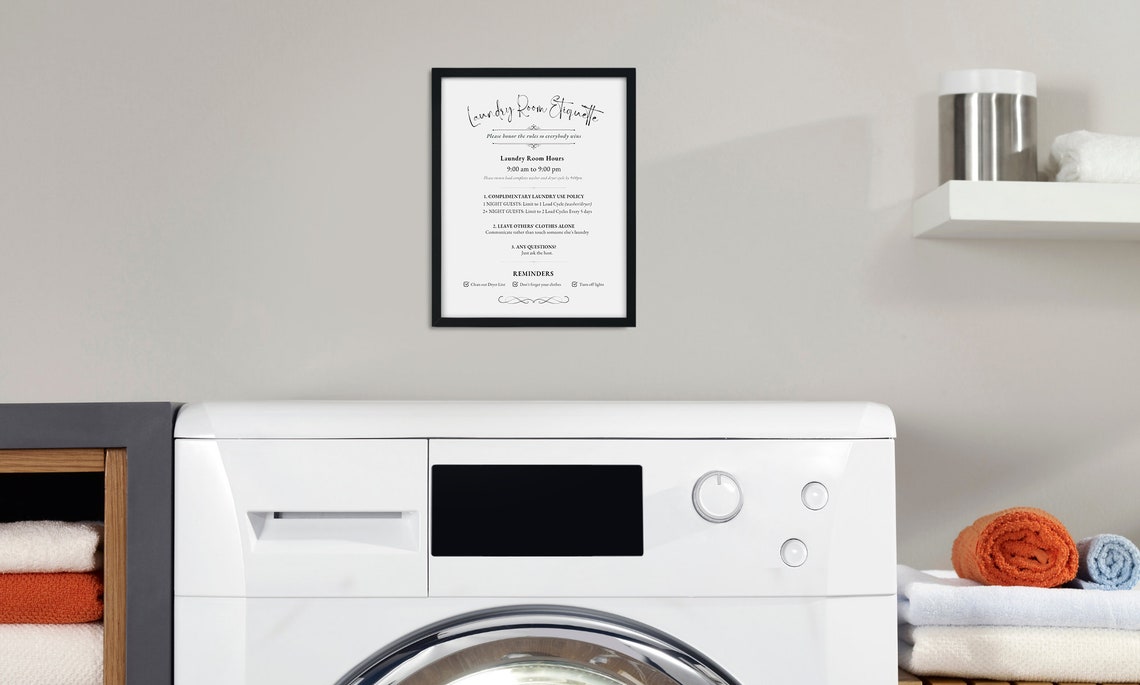 Customizable Laundry Room Sign | Digital Download Template W/ Editable ...