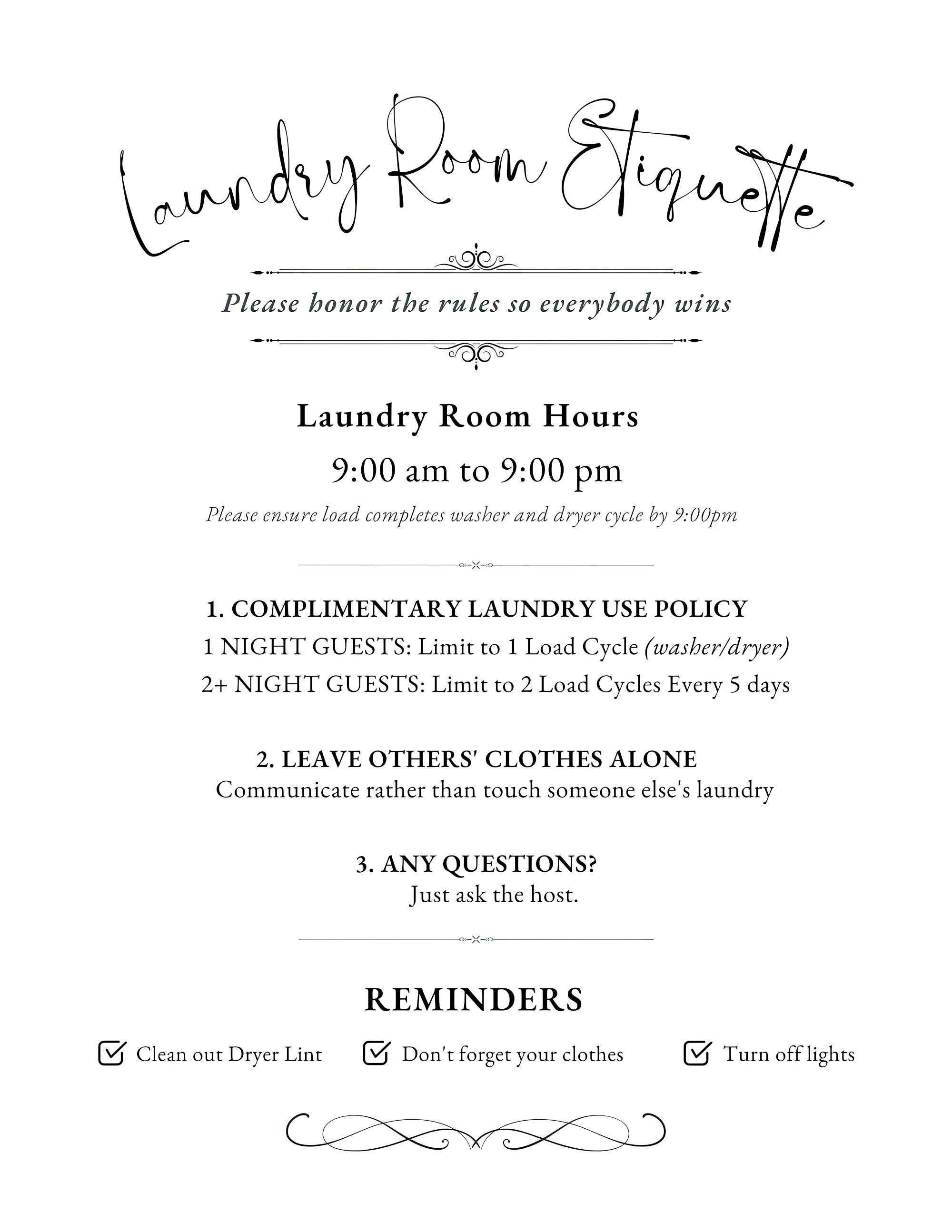 Customizable Laundry Room Sign Digital Download Template W/ Editable ...